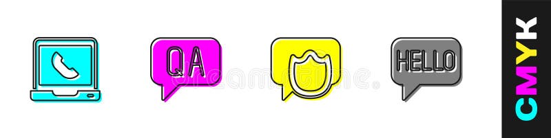 Set Telephone 24 Hours Support, Question and Answer, Speech Bubble Chat ...