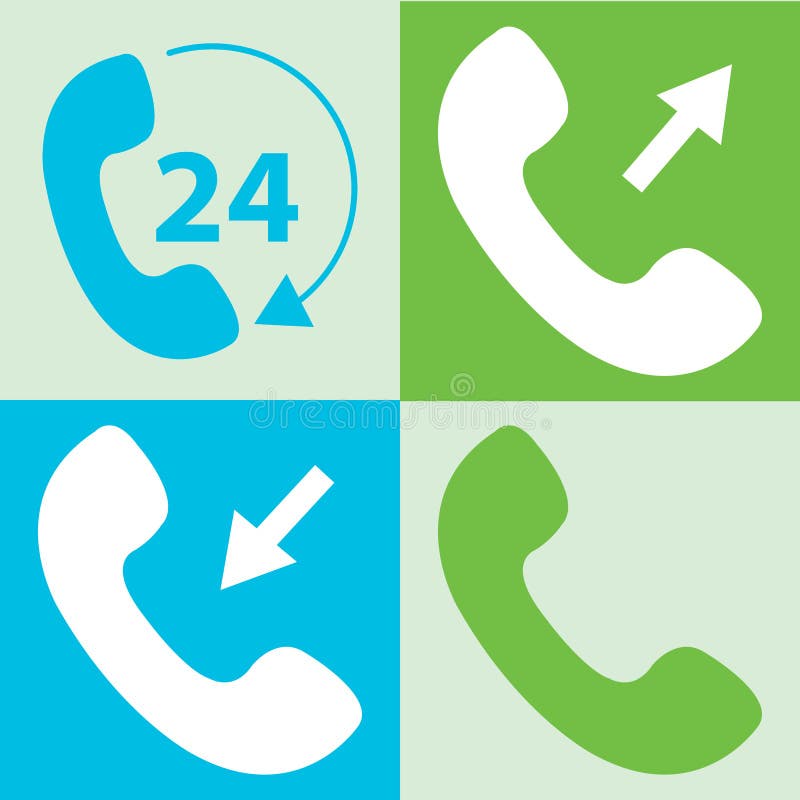 Set of Telephone Receiver Icon. Phone Icon Stock Illustration ...