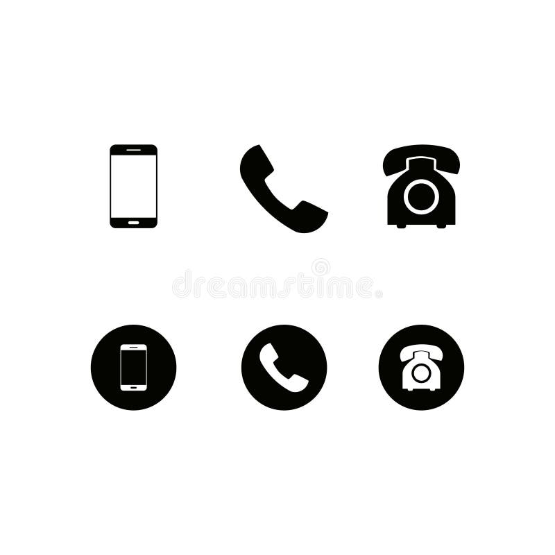 A Set of Telephone Vector Illustrations for Communication Tools Icons ...