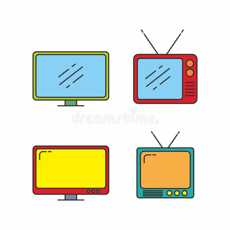 Set of Television Vector Illustration. Television Icon Stock Vector ...