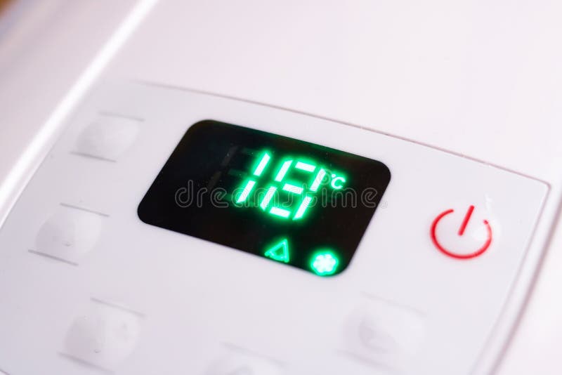 Air Conditioner Display with Temperature Thermometer Detail Stock Image ...