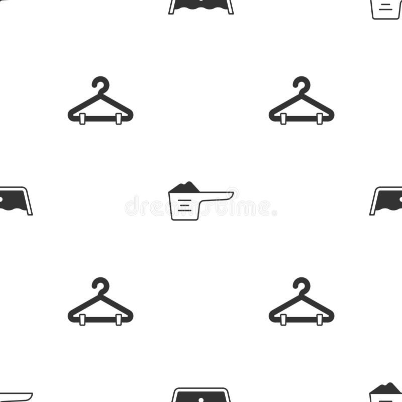 Set Temperature Wash, Washing Powder and Hanger Wardrobe on Seamless ...