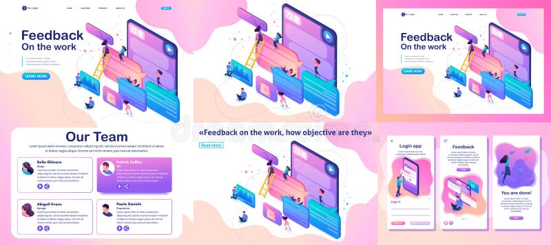 Isometric Users Write Feedback about Services Stock Vector ...