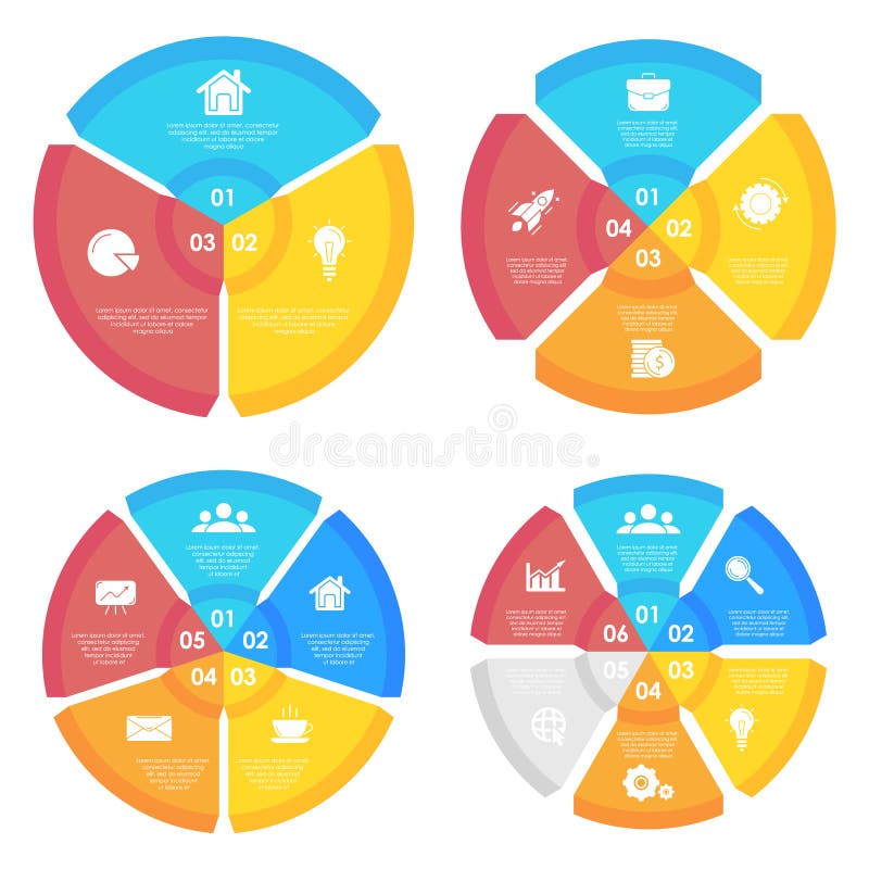 Set Template for Circle Diagram, Options, Web Design, Graph and Round ...
