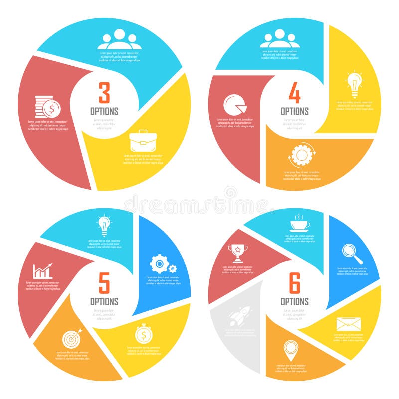 Set Template for Circle Diagram, Options, Web Design, Graph and Round ...