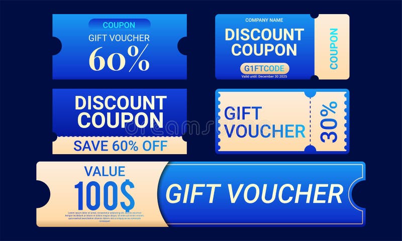 Set of Template Coupon. Vector Illustration Stock Vector - Illustration ...