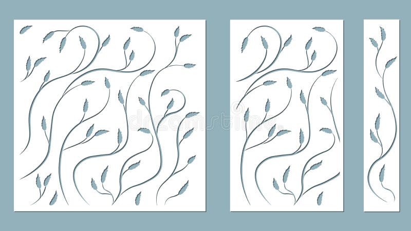 Set Template for Cutting. Pattern Leaves, Branches, Vine. Vector ...
