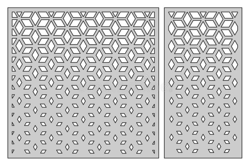 Set Template for Cutting. Square Mesh Pattern. Laser Cut Stock Vector ...