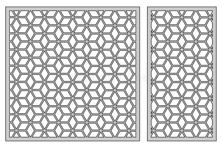 Set Template for Cutting. Square Mesh Pattern. Laser Cut Stock Vector ...