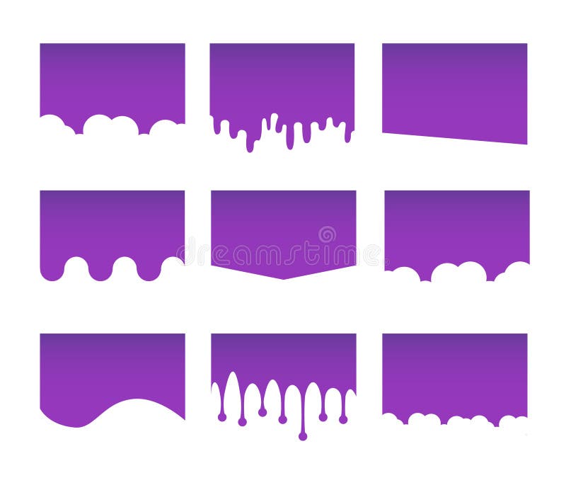 Set of Template Dividers Shapes. Abstract Design Elements for Top and ...