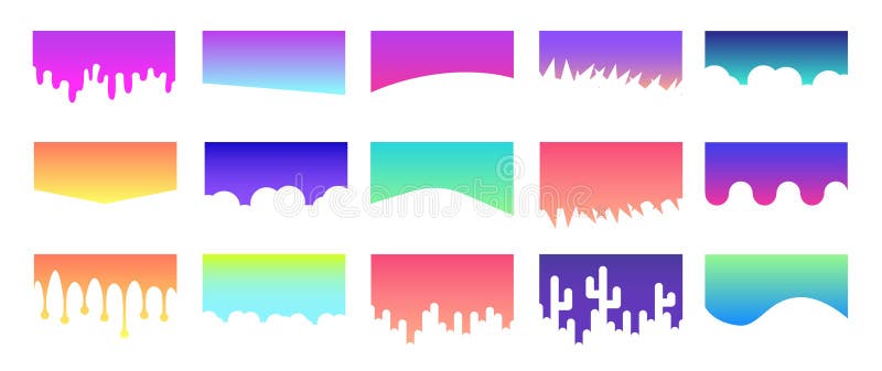 Set of Template Dividers Shapes. Abstract Design Elements for Top and ...