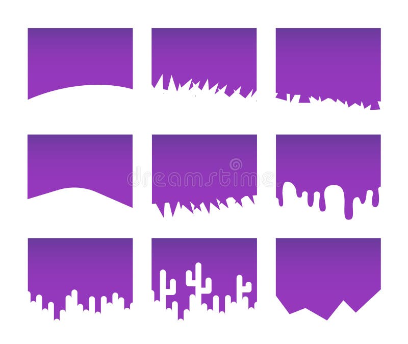 Set of Template Dividers Shapes. Abstract Design Elements for Top and ...