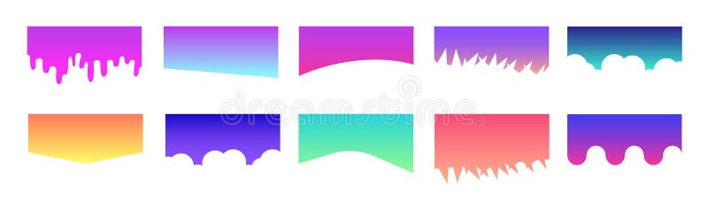 Set of Template Dividers Shapes. Abstract Design Elements for Top and ...
