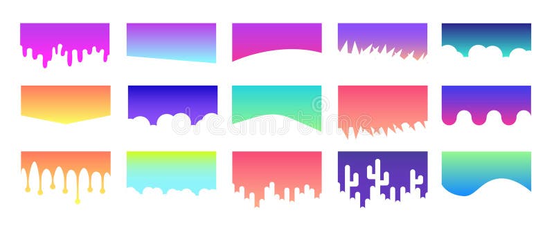 Set of Template Dividers Shapes. Abstract Design Elements for Top and ...