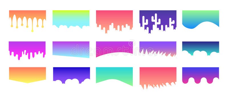 Set of Template Dividers Shapes. Abstract Design Elements for Top and ...