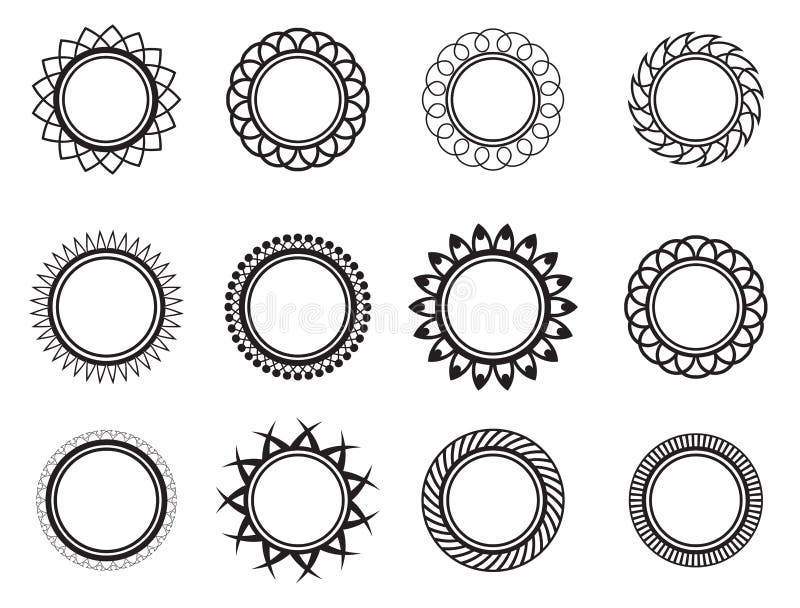 Set Template in the Form Circle Stock Illustration - Illustration of ...