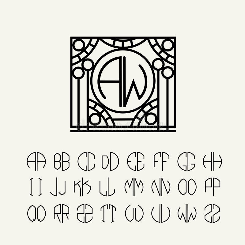 Set Template Letters To Create Monograms Stock Vector - Illustration of ...