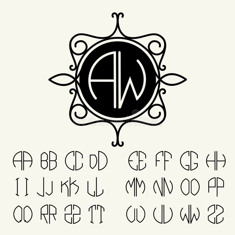 Set Template Letters To Create Monograms Stock Vector - Illustration of ...