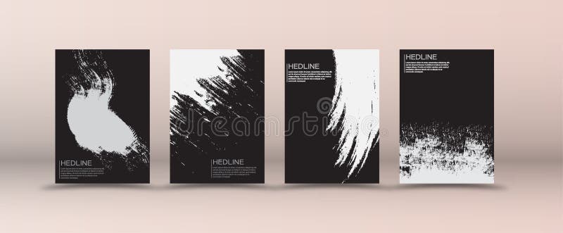 Set of Templates for Banners, Posters or Covers with Ink Blots ...