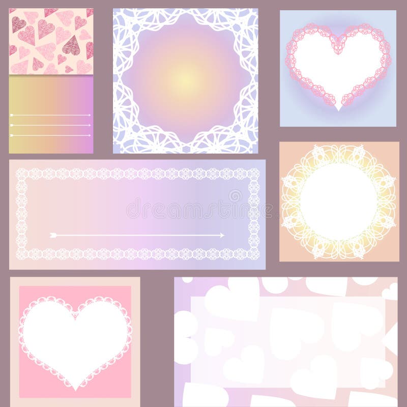 Template For Valentines Day Card,invitation, Birthday Card With Stock ...