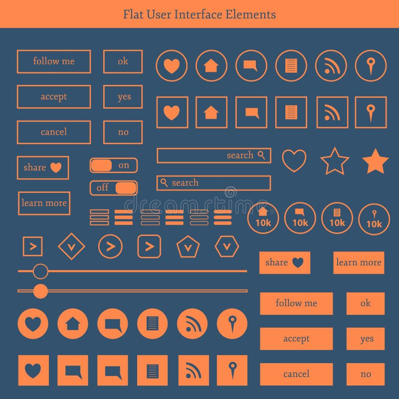 Set of Templates of Flat UI Elements Stock Vector - Illustration of ...