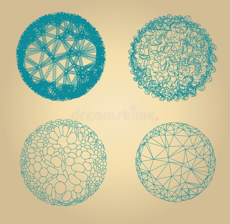 Set of Templates with Globes for Design Project - Vector Illustration ...