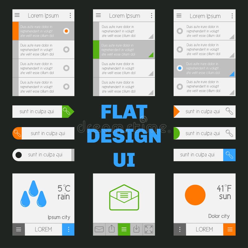 Gray and Orange Vector Mobile User Interface Conception Stock Vector ... Gray and Orange Vector Mobile User Interface Conception Stock Vector ...