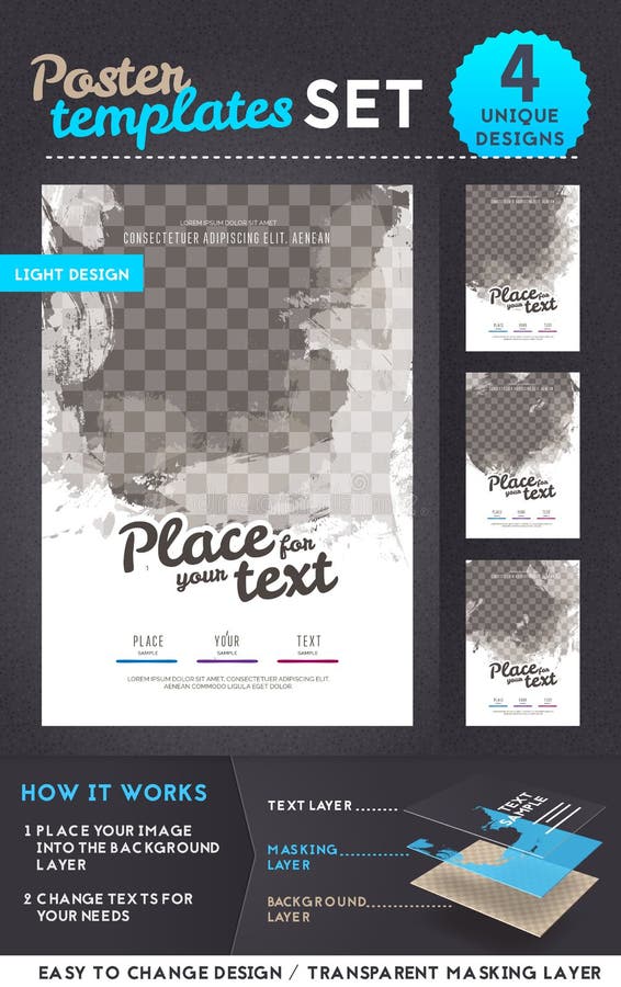 Set of Templates for Poster of Flyer Design Stock Vector - Illustration ...