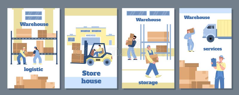Warehouse Work Icon, Black Vector Sign with Editable Strokes, Concept ...