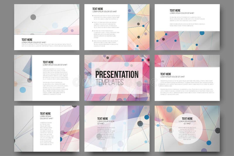 Set of 9 Templates for Presentation Slides Stock Vector - Illustration ...