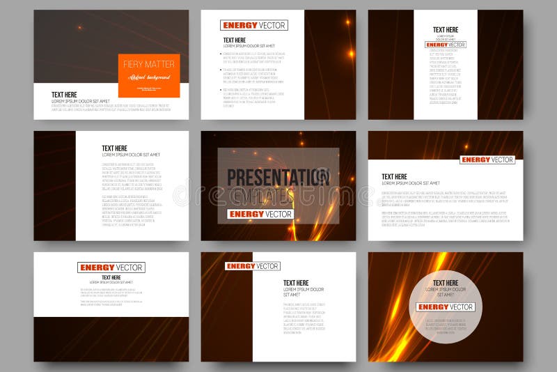 Set of 9 Templates for Presentation Slides. Abstract Lines Background ...