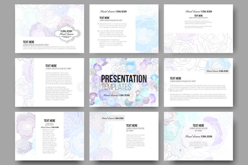 Set of 9 Templates for Presentation Slides. Hand Stock Vector ...