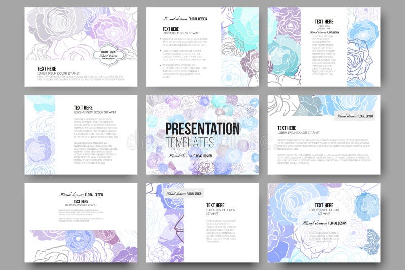 Set of 9 Templates for Presentation Slides. Hand Stock Vector ...