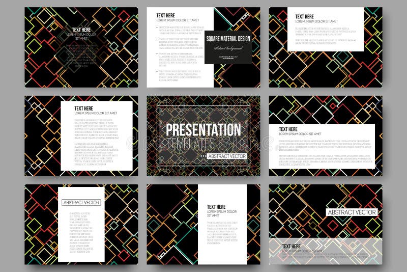 Set of 9 Templates for Presentation Slides. Material Design. Colored ...