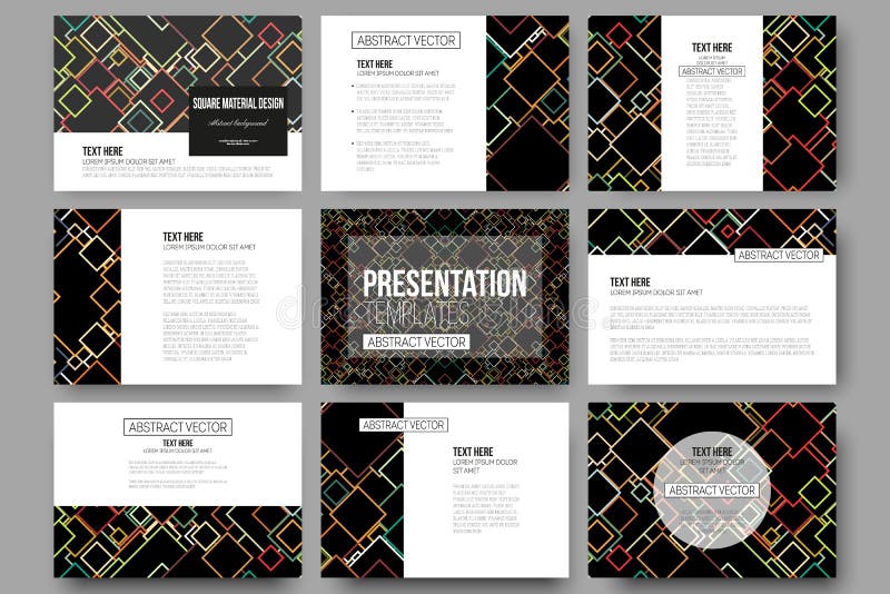 Set of 9 Templates for Presentation Slides. Material Design. Colored ...
