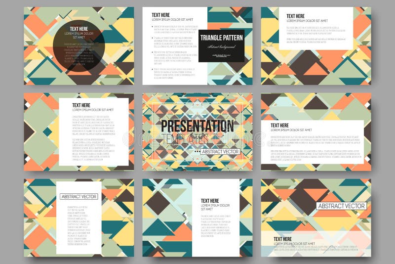Set of 9 Templates for Presentation Slides. Material Design. Colored ...