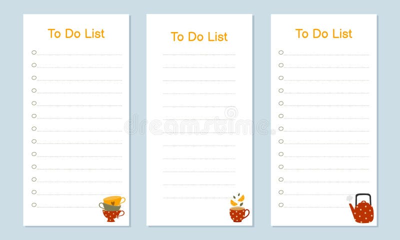 Set of Templates for To Do List, Notes and Checklist with Colorful ...