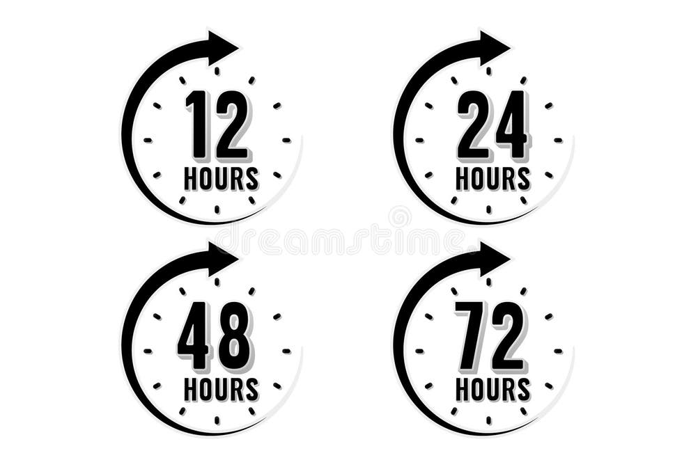 Set of Temporary Timers, Hours of Time Left. Vector Illustration Stock ...