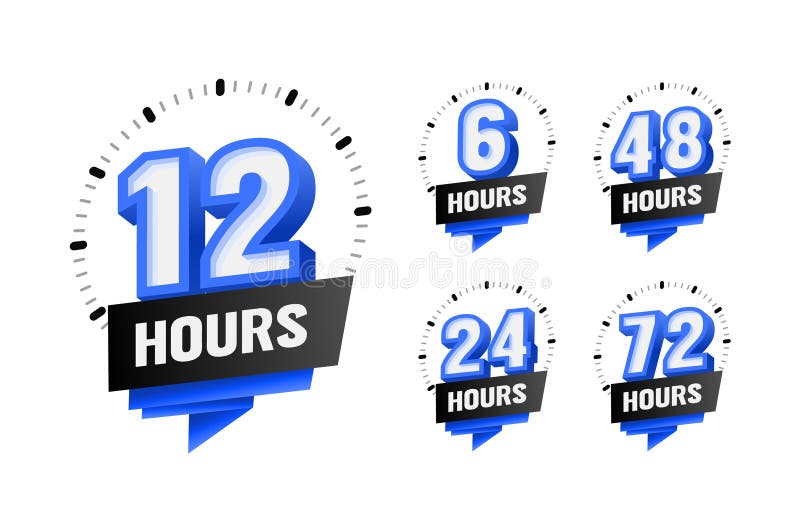 Set of Temporary Timers, Hours of Time Left. Vector Illustration Stock ...