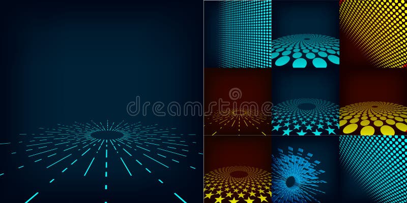 Set of Ten Abstract Digital Background Template Made with Gradient and ...