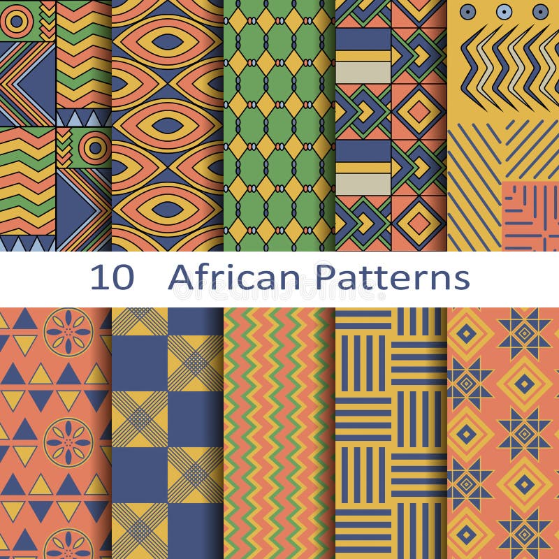 Set Of Ten African Patterns Stock Vector - Image: 44326118