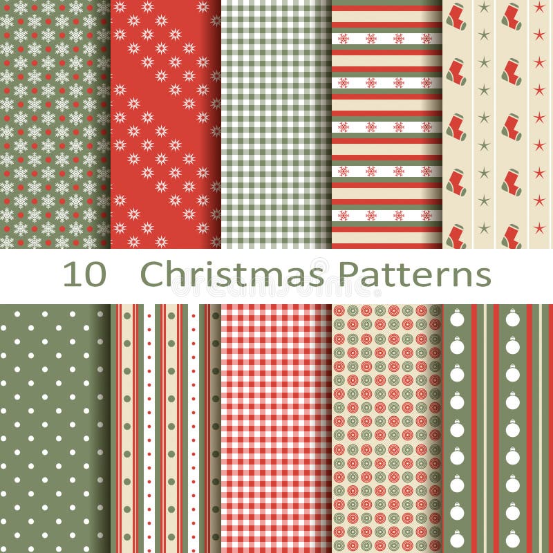 Seamless Christmas Patterns Stock Vector - Illustration of christmas ...