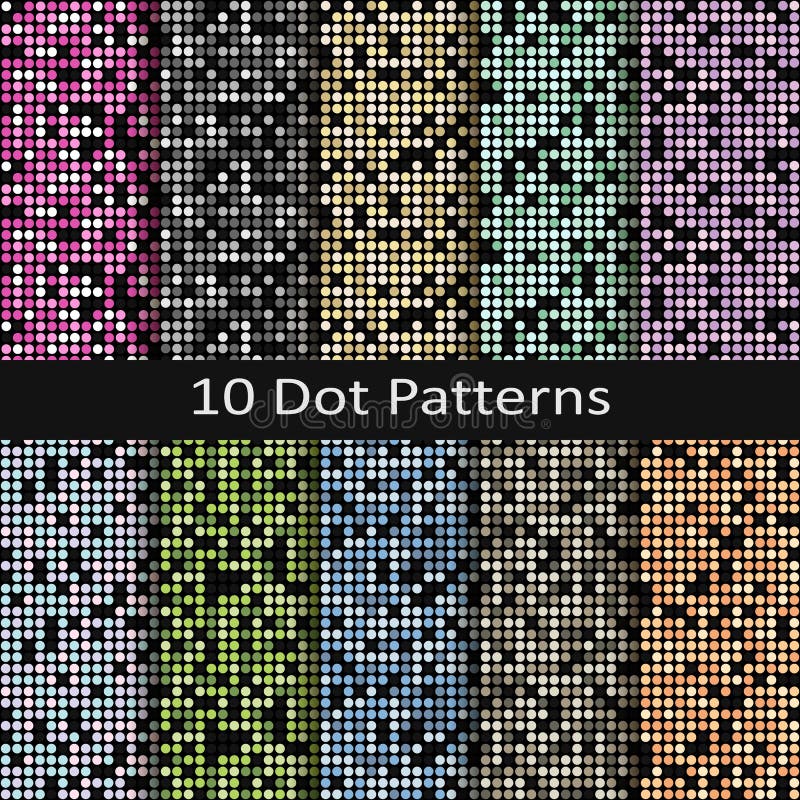 Set of ten dot patterns stock vector. Illustration of flower - 46209797