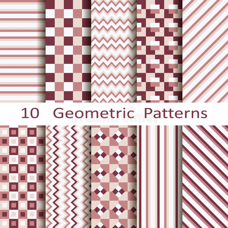 Set of Ten Geometric Patterns Stock Vector - Illustration of beautiful ...
