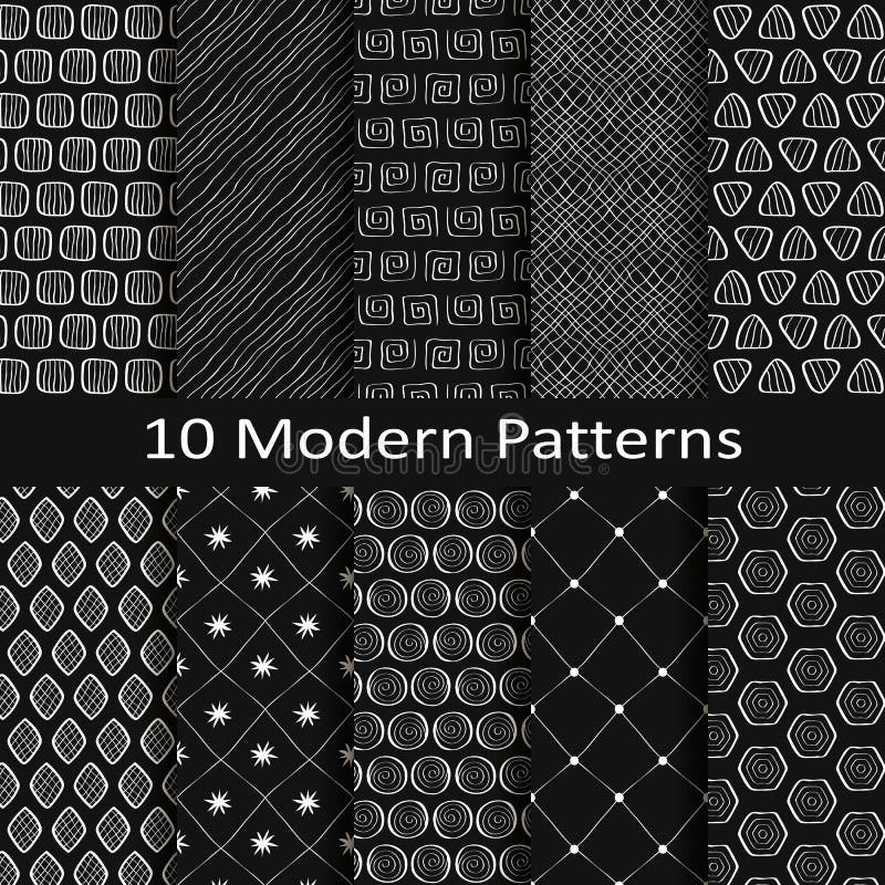 Set of ten modern patterns stock vector. Illustration of volume - 50137536