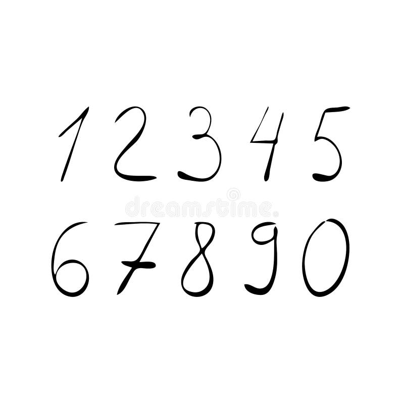 Set of Ten Numbers Form Zero To Nine Stock Vector - Illustration of ...