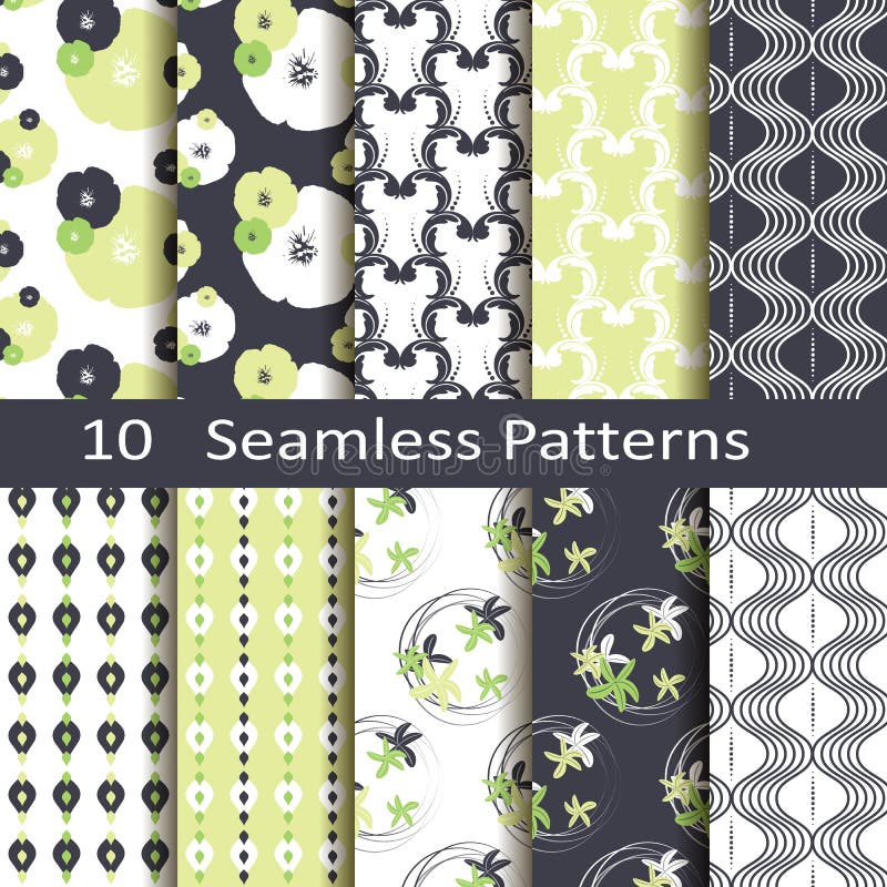 Set of ten pretty patterns stock vector. Illustration of japanese ...
