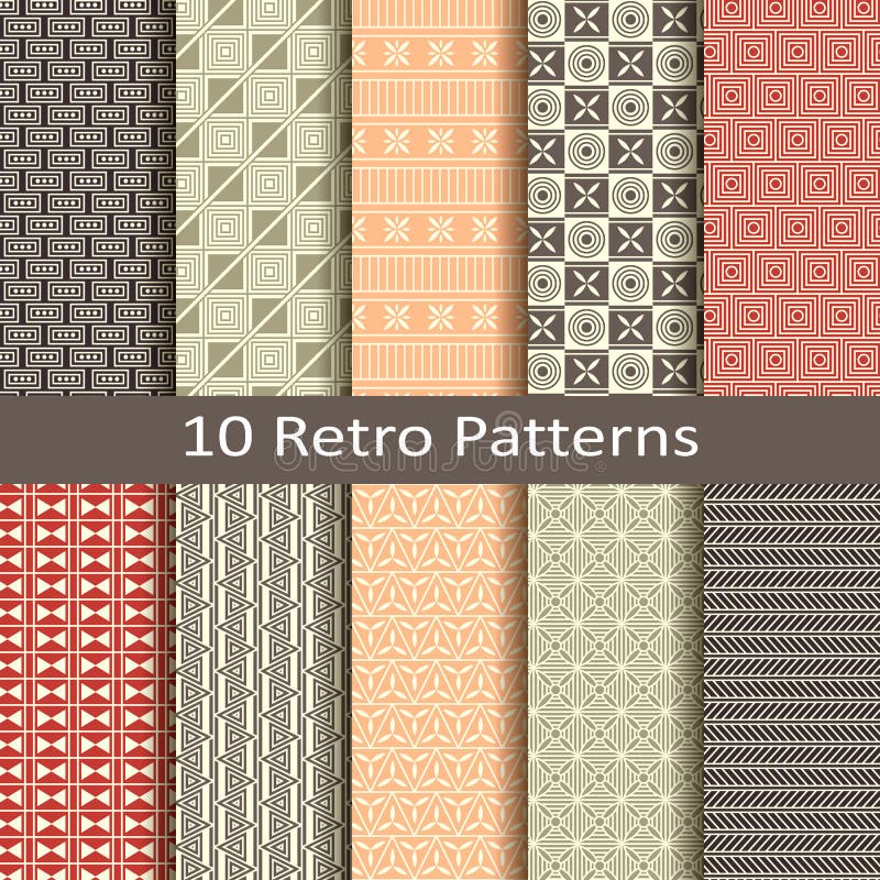 Retro Patterns - Pink Orange Stock Illustration - Illustration of ...