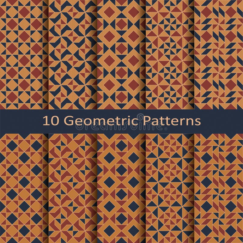 Set of ten autumn patterns stock vector. Illustration of fall - 43196126