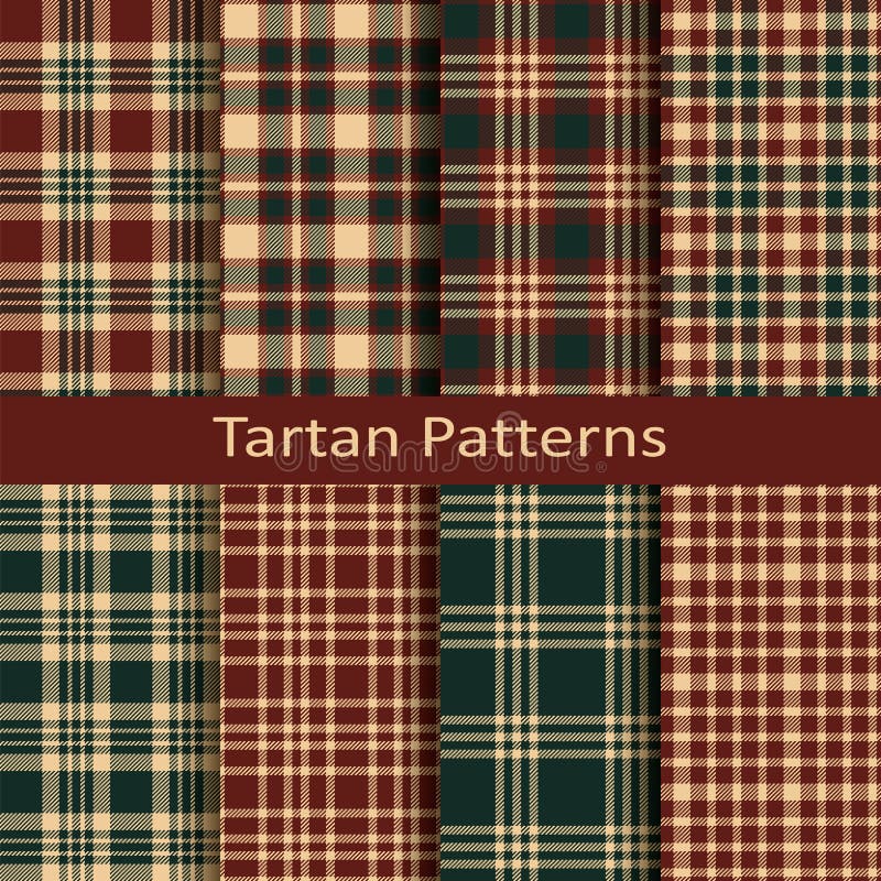 Set of Ten Seamless Vector Scottish Tartan Square Patterns. Design for ...